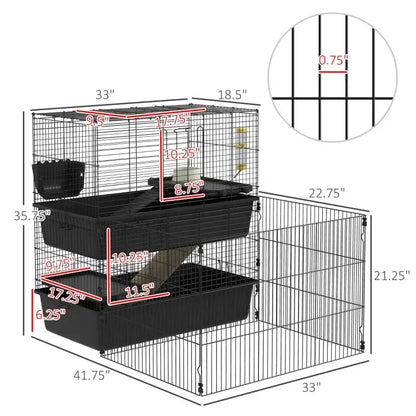 PawHut Guinea Pig Cage with Accessories | Small Rabbit Cage – A Bunny ...